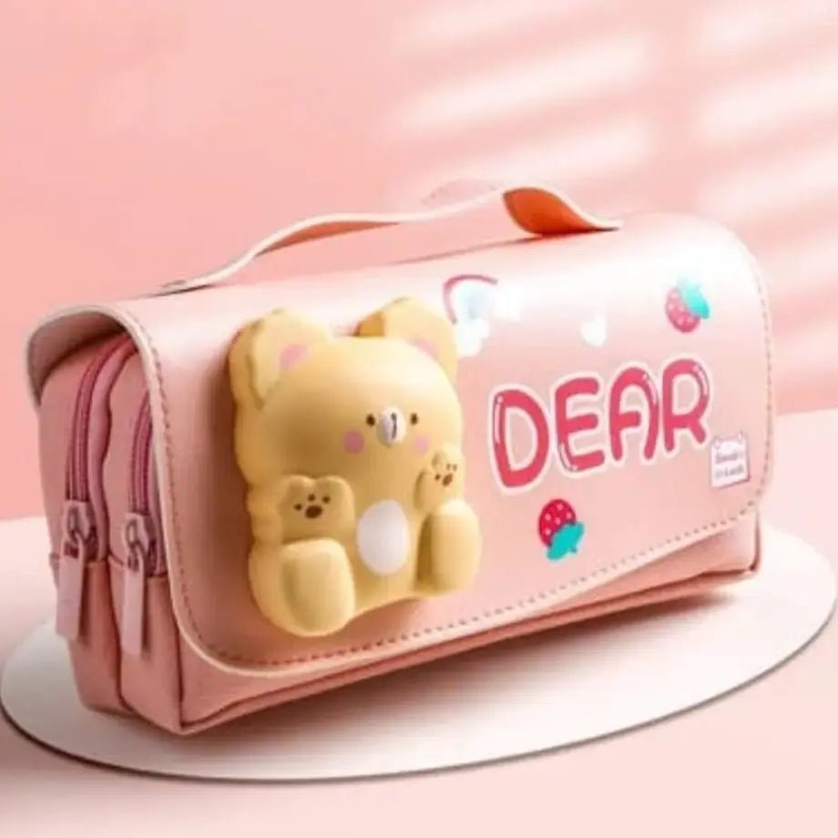 Cute Squishy Dear Theme Pencil Pouch - CRAFTY CUDDLE